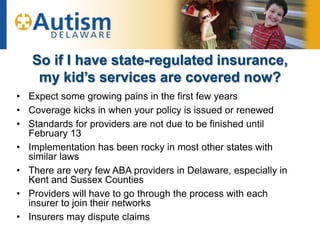 Autism Delaware: New State Insurance Law | PPTX
