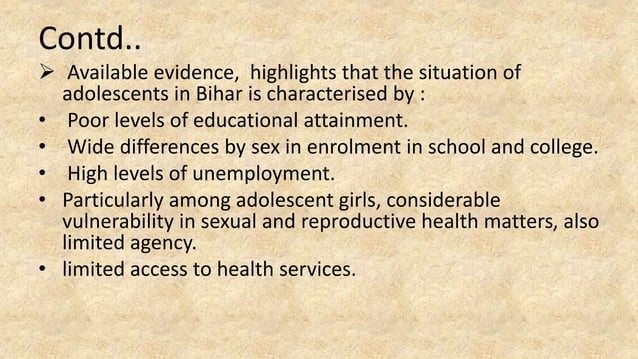 Adlolescence in context of bihar | PPTX