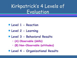 Adlt 606 class 11 kirkpatrick's evaluation model short version | PPT ...