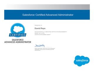 Salesforce Certified Advanced Administrator