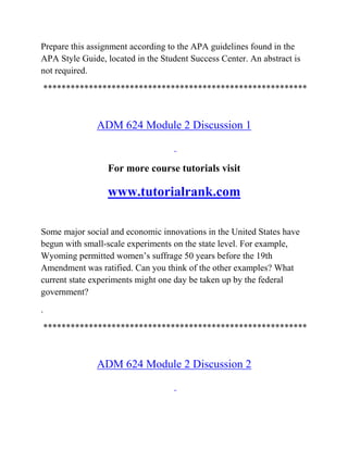 Adm 624 Teaching Effectively--tutorialrank.com