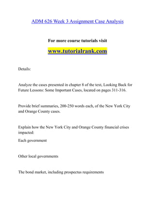 ADM 626 Enhance teaching - tutorialrank.com