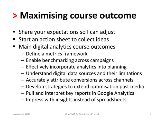 ADMA Digital Analytics Course | PPT