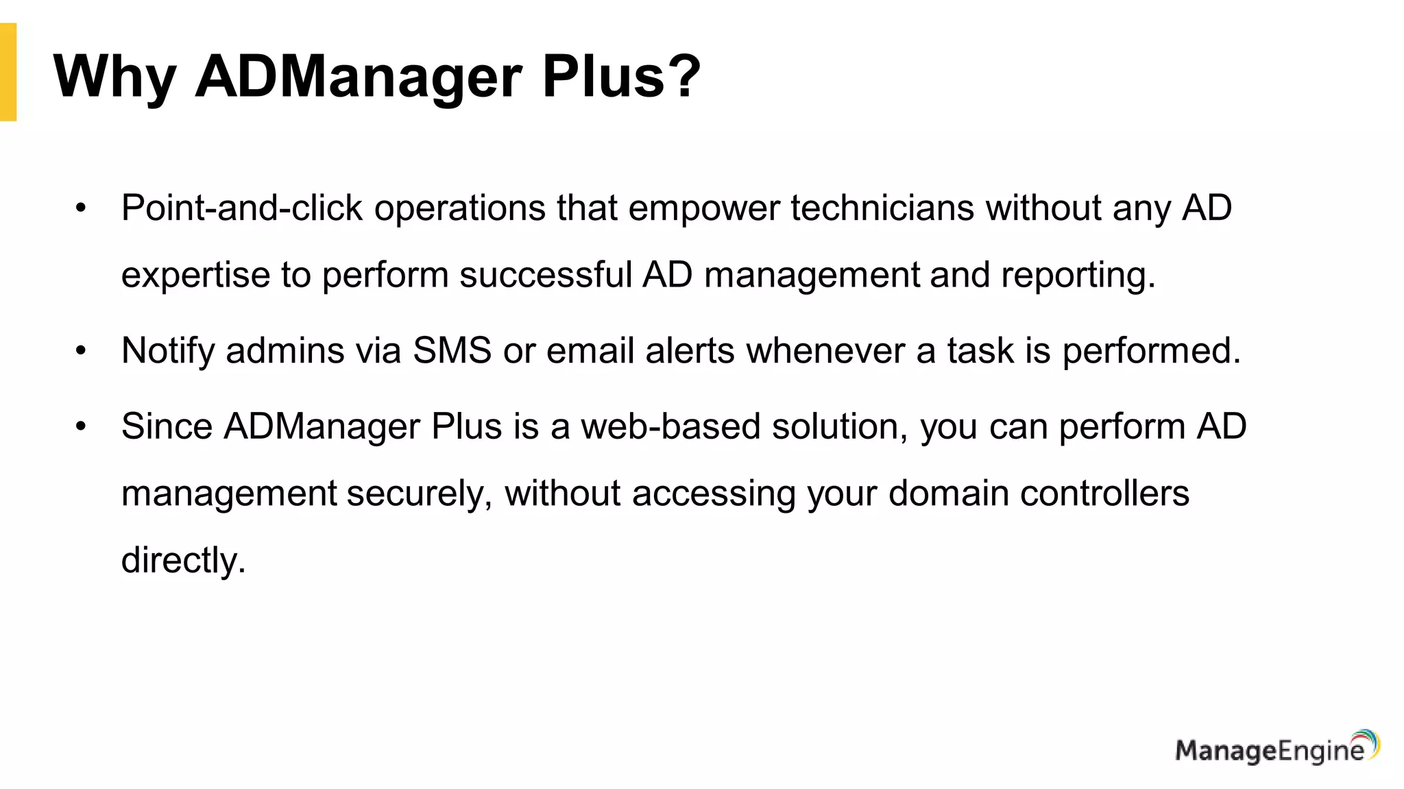 ADManager Plus Active Directory Management & Reporting | PDF