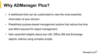 ADManager Plus Active Directory Management & Reporting | PDF