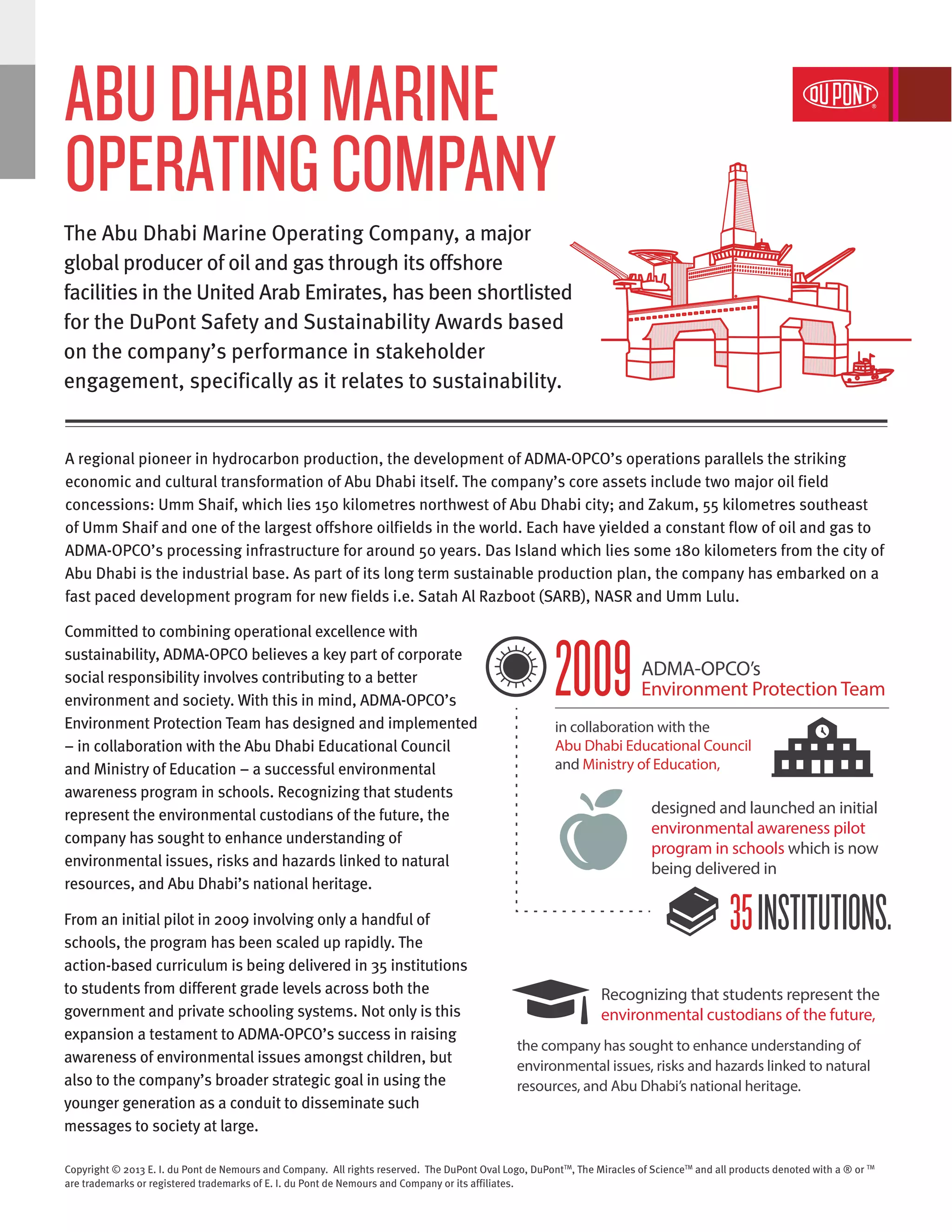 ADMA-OPCO | DuPont Safety and Sustainability Awards 2013 | PDF