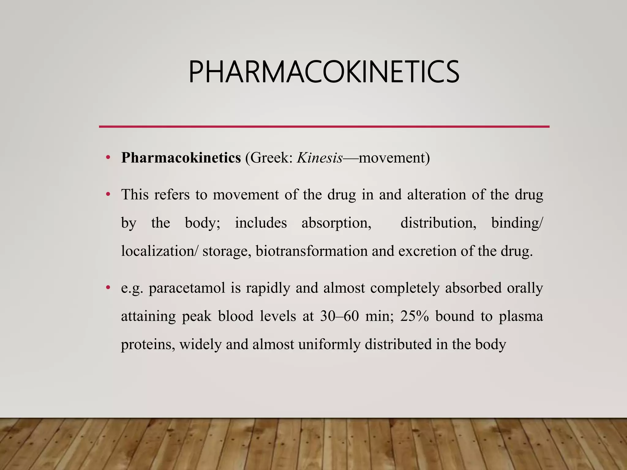 Pharmacokinetics and drug disposition | PPTX