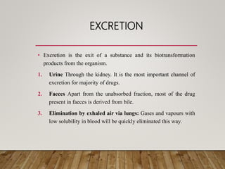 Pharmacokinetics and drug disposition | PPTX