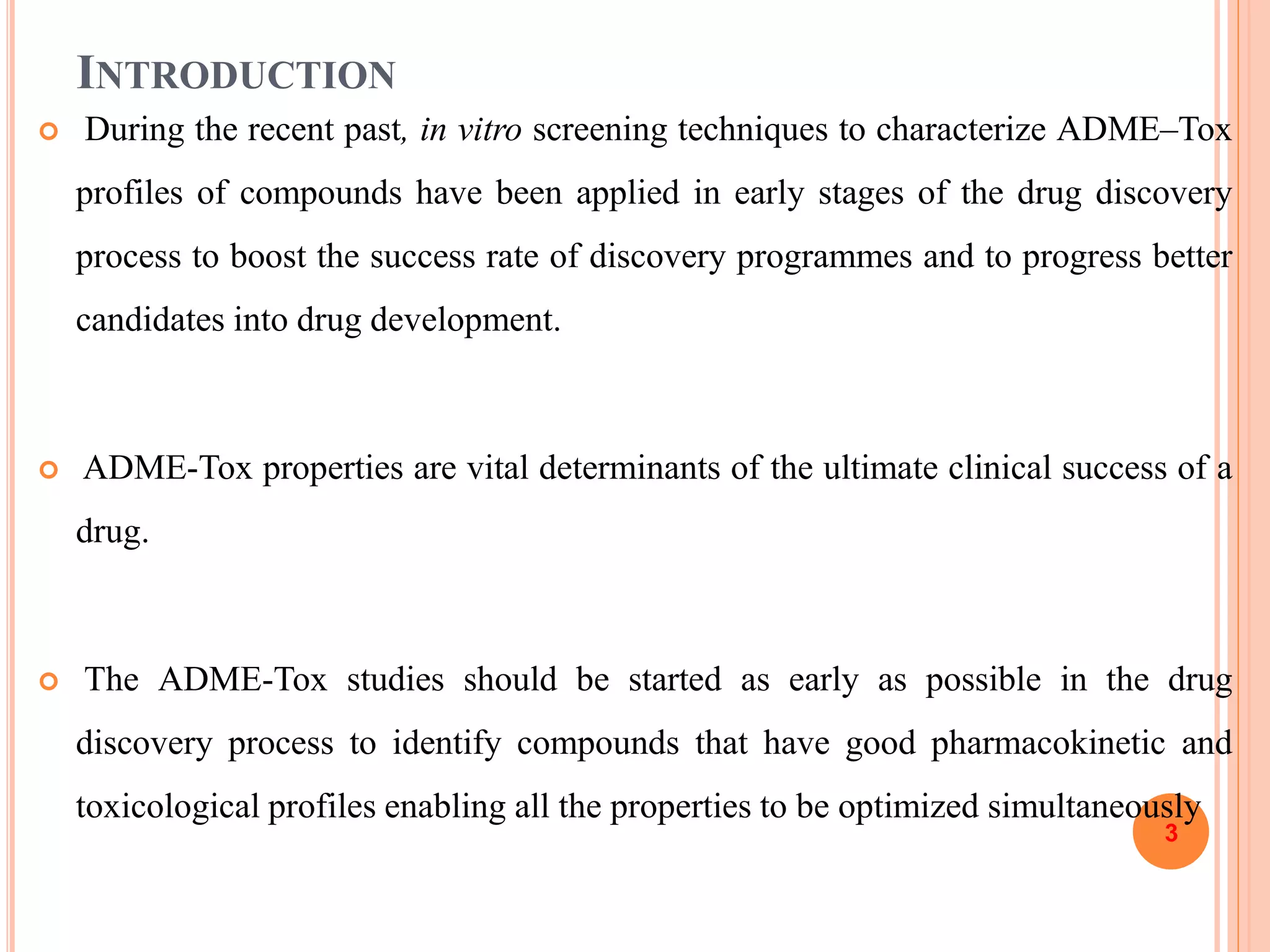 In vitro screening for evaluation of drugs ADMET properties | PPTX