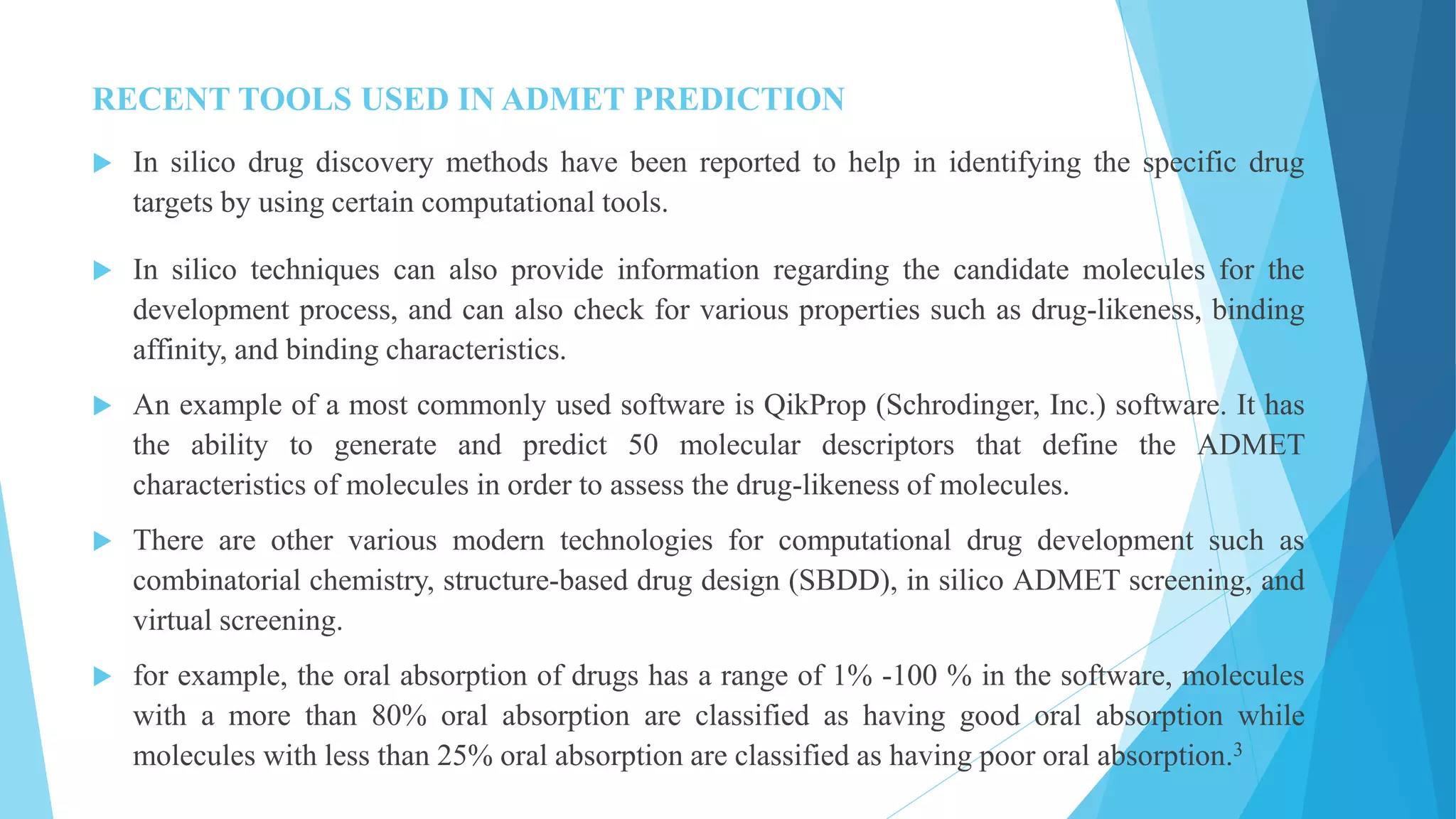 In Silico methods for ADMET prediction of new molecules | PPTX