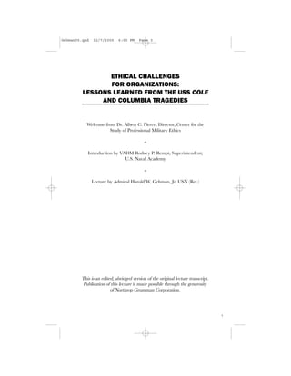 ADM Gehman USS Cole and Shuttle Columbia (BOBB) | PDF