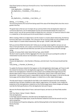 Salesforce Admin 201-certification Notes | PDF