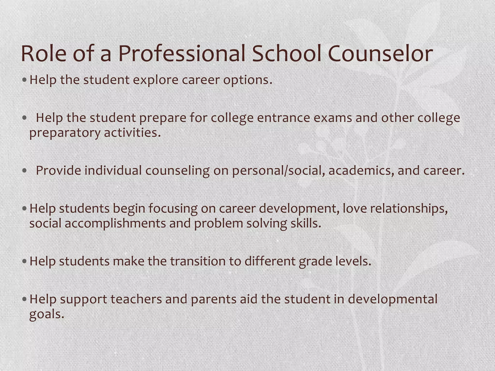ASCA Roles of a School counselors | PPTX