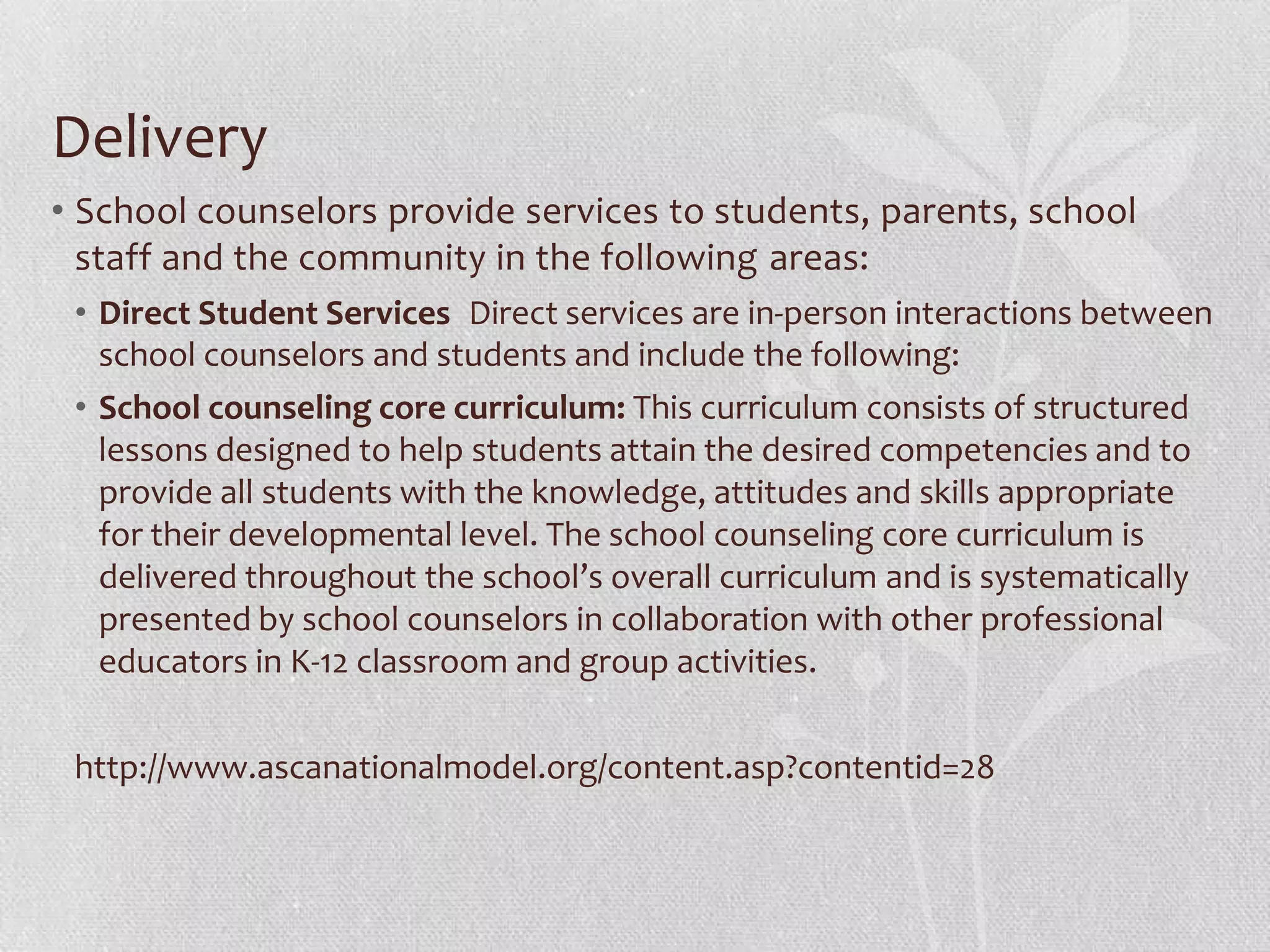 ASCA Roles of a School counselors | PPTX