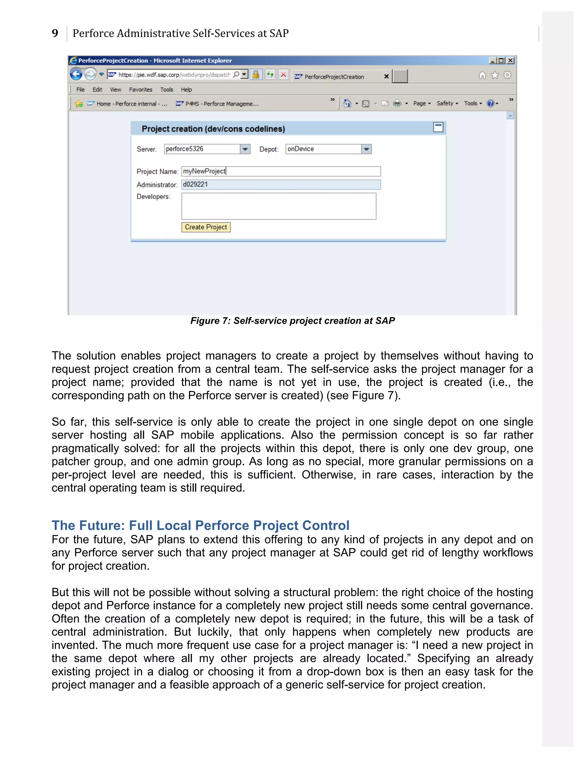 [SAP] Perforce Administrative Self Services at SAP | PDF