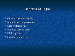 Achivment of the TQM for the Attainment of Quality | PPT