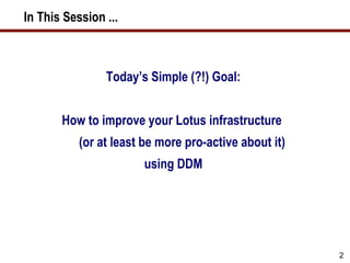 DDM - Domino Domain Monitoring, If You Only Knew What Your server Was ...