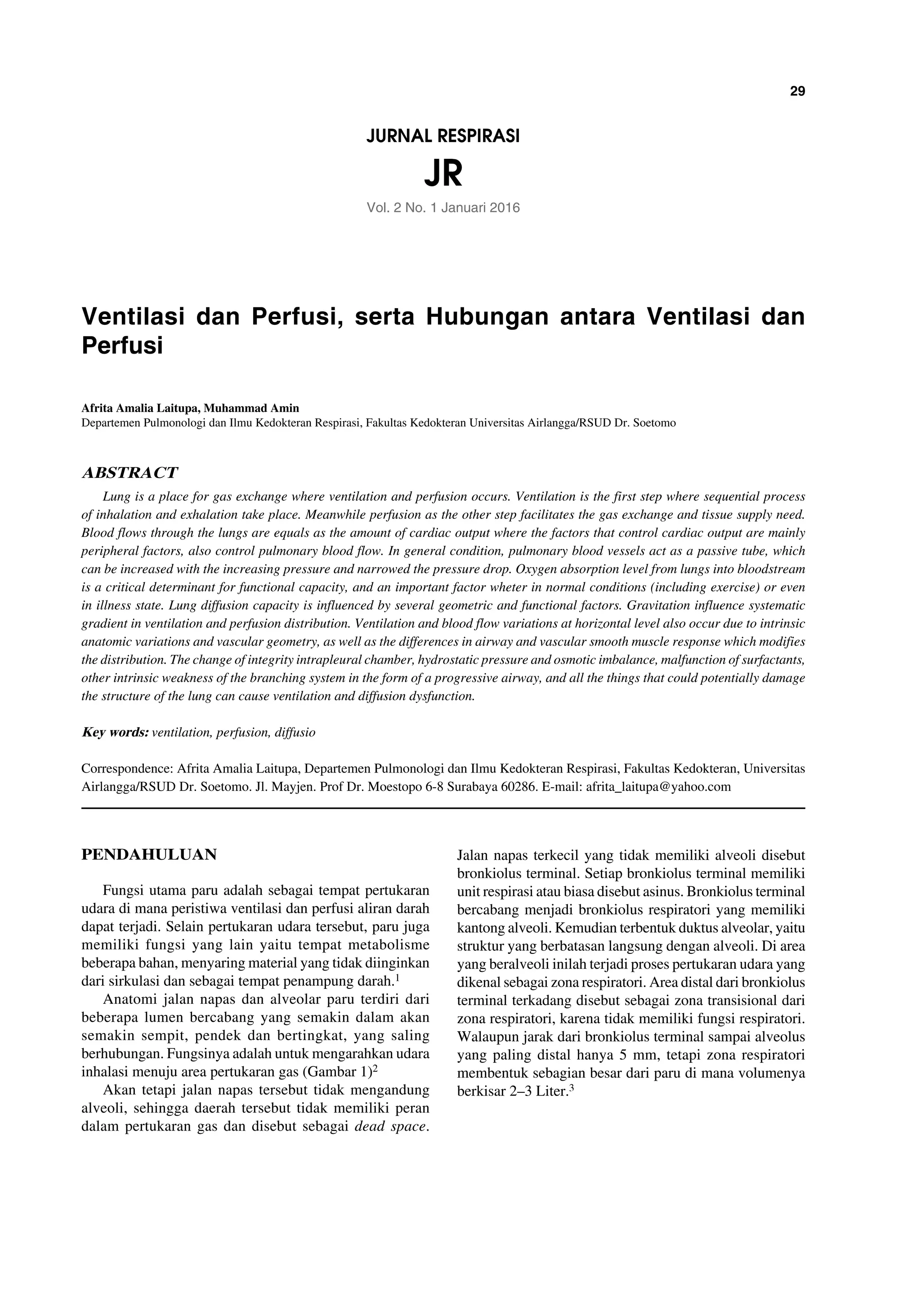 PERFUSI JARINGAN DAN STATUS VENTILASI | PDF