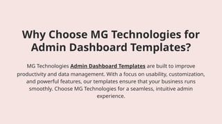 Optimize Administration with MG Technologies' HTML Admin Dashboard ...
