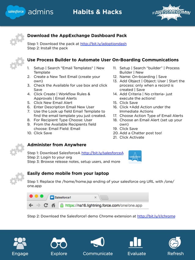 Admin Habits & Hacks Handout - Salesforce World Tour Boston | PDF