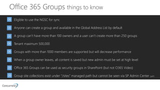 Administering and Managing Office 365 Groups - SharePoint Engage ...