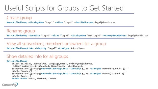 Administering and Managing Office 365 Groups - SharePoint Engage ...