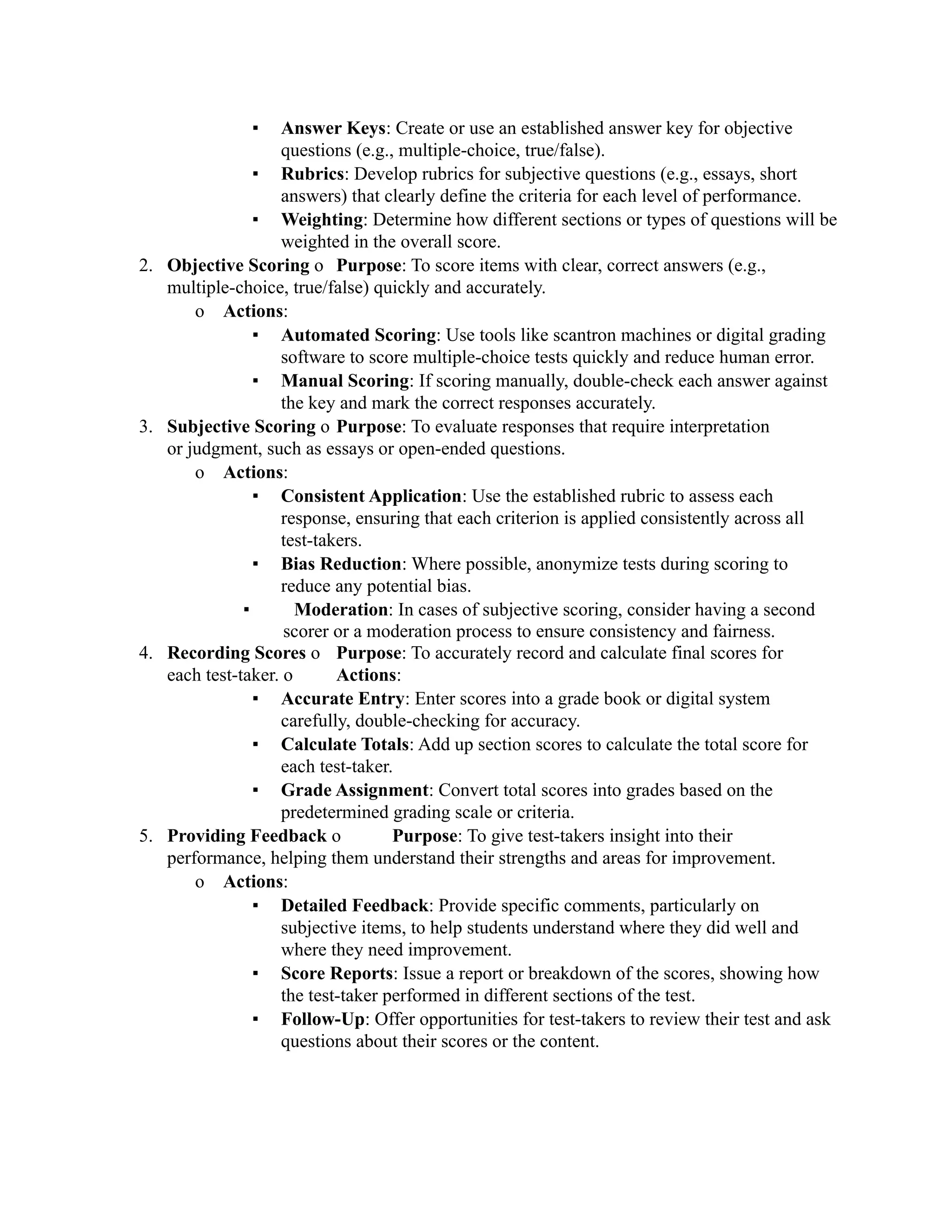Eductional assessment: Administering and scoring the test Reviewing and ...