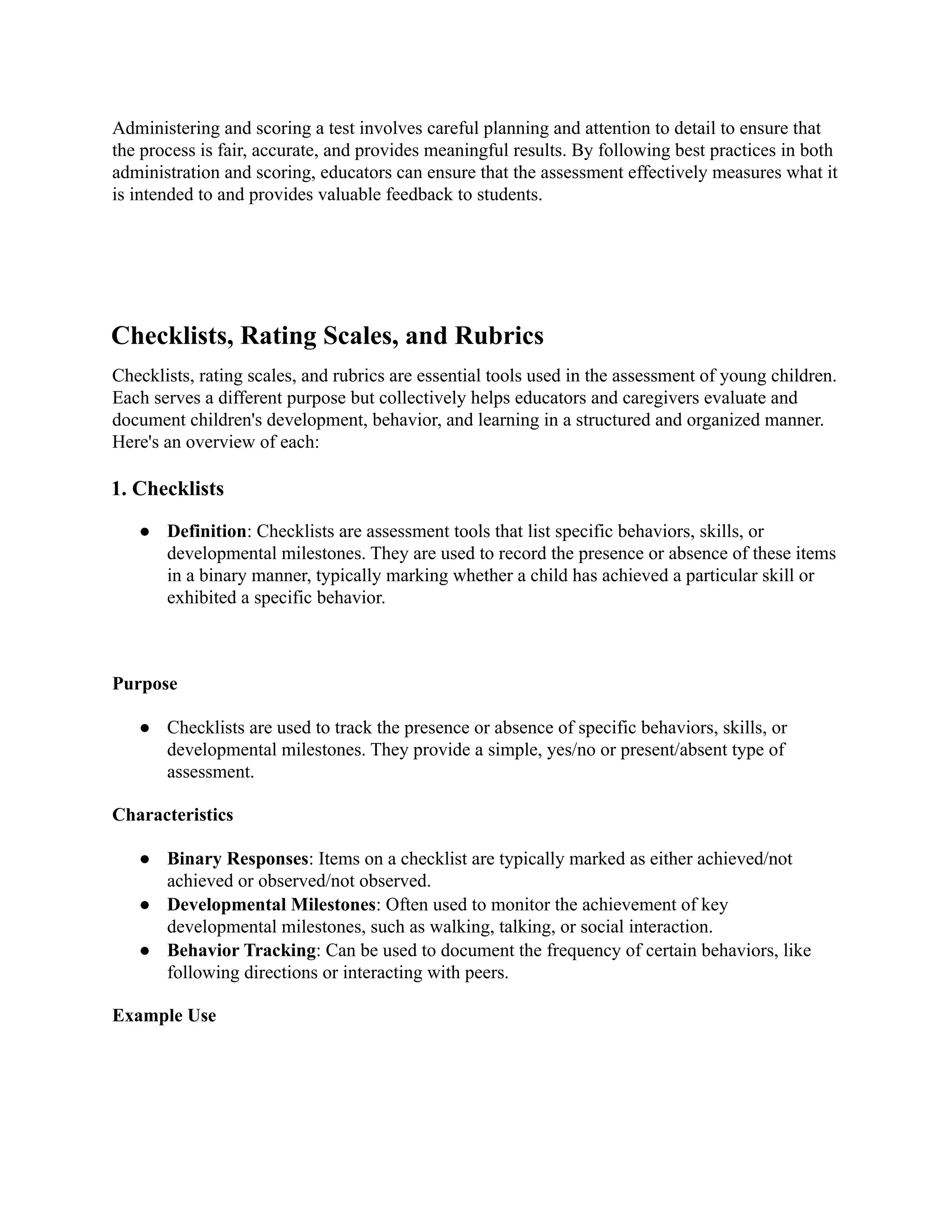 Eductional assessment: Administering and scoring the test Reviewing and ...