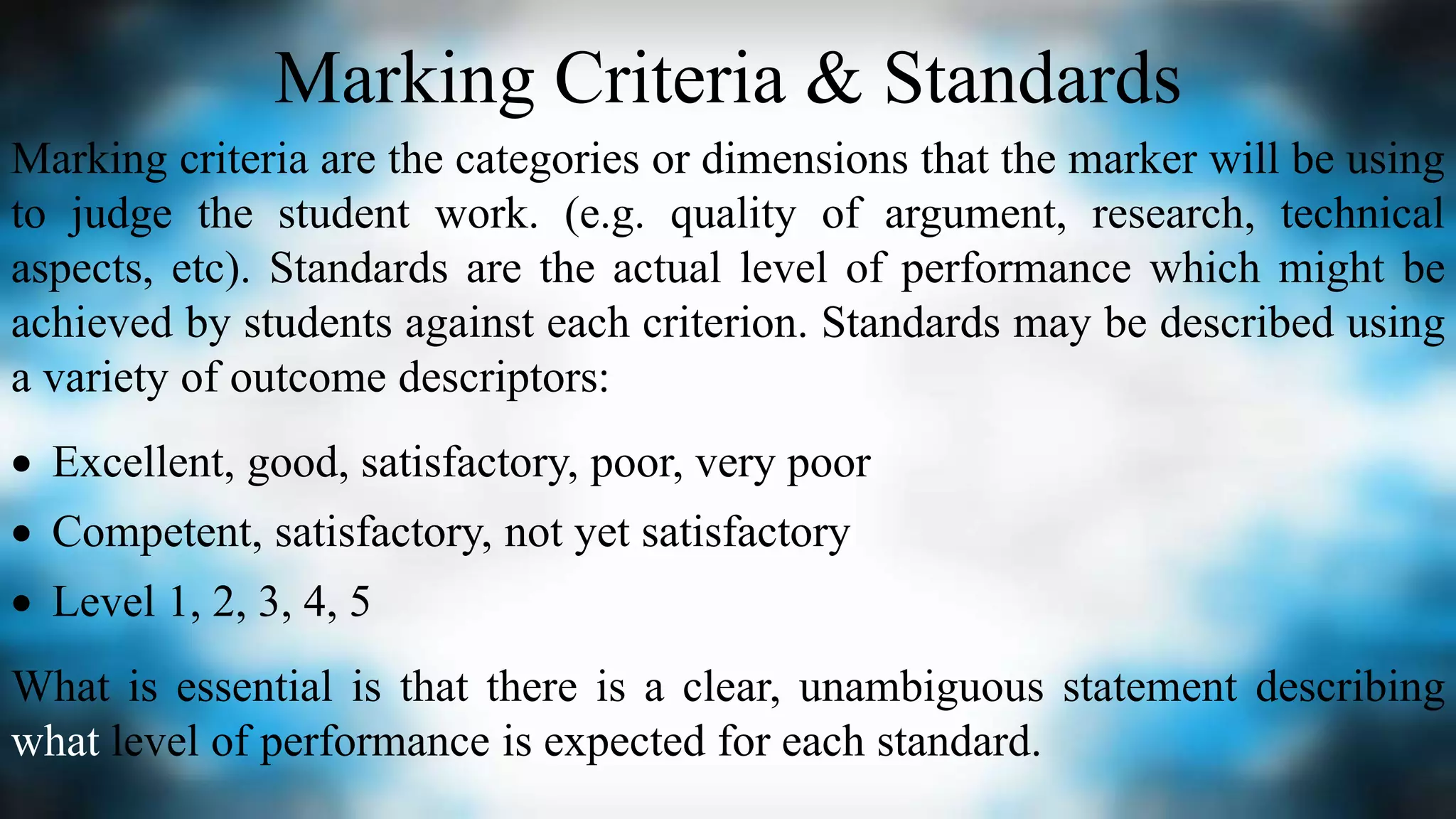 Administering a test, scoring - grading vs marks | PPTX