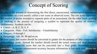 Administering a test, scoring - grading vs marks | PPTX