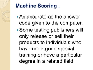 Administering,scoring and reporting a test ppt | PPTX