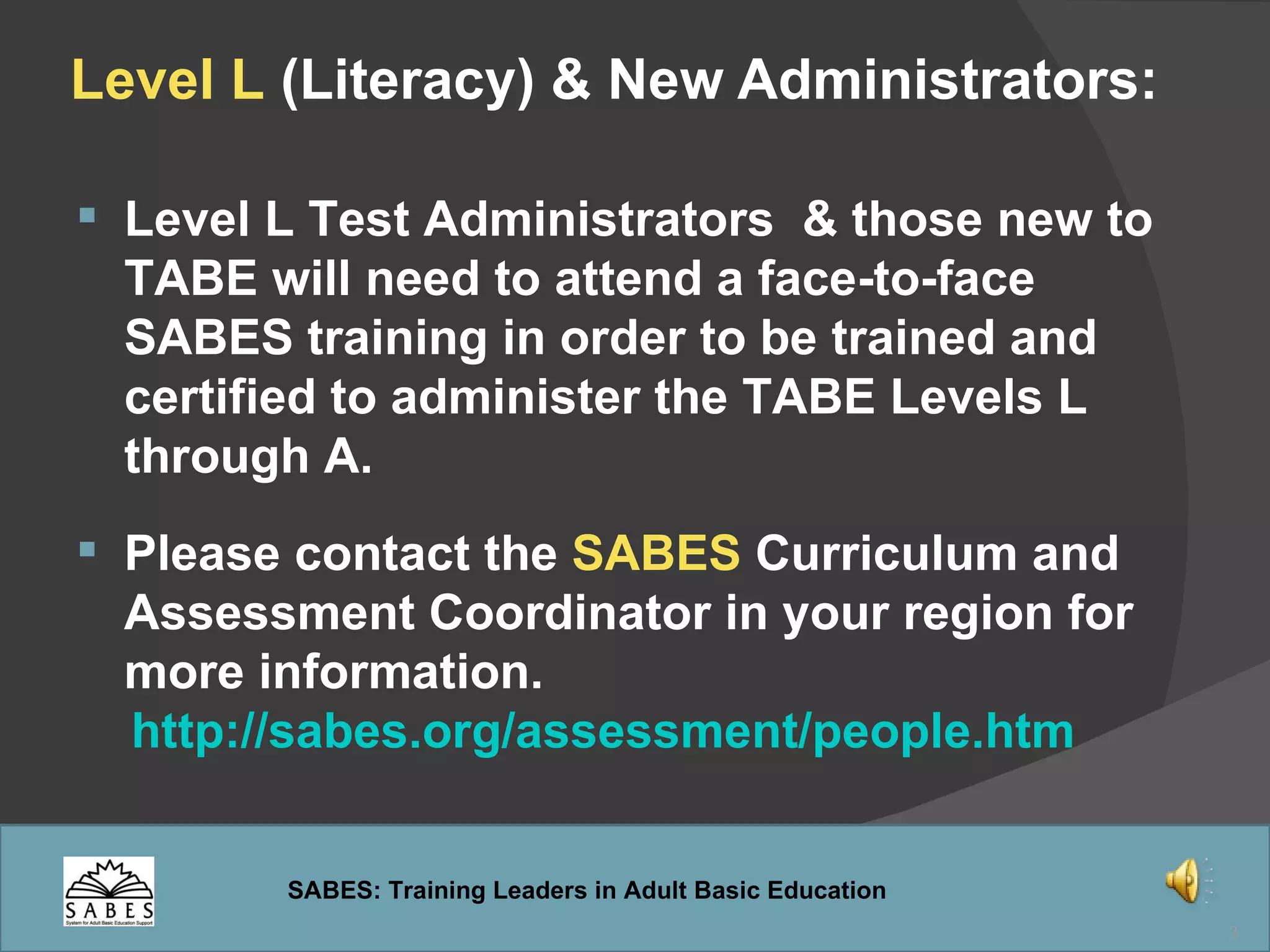 Administering & scoring tabe 9 10 | PPT