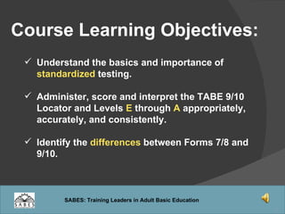 Administering & scoring tabe 9 10 | PPT
