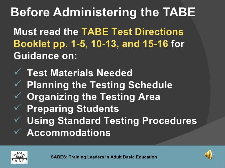 Administering & scoring tabe 9 10