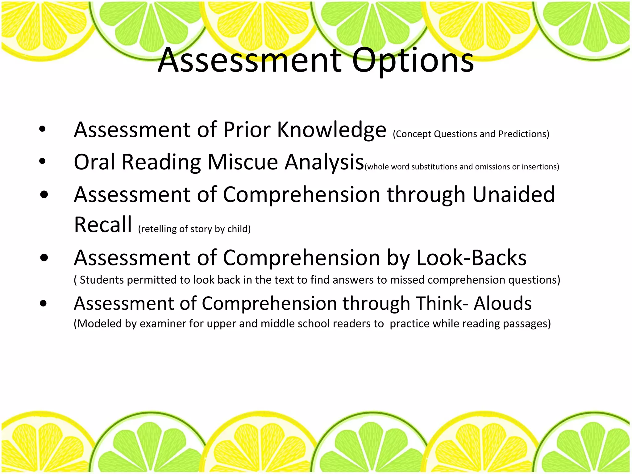 Administering The QRI4 Reading Inventory | PPT