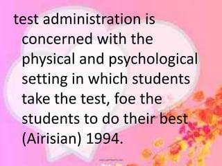 Administering the test | PPTX