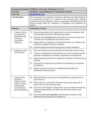 Administer Legal Obligations of Construction Contract.docx