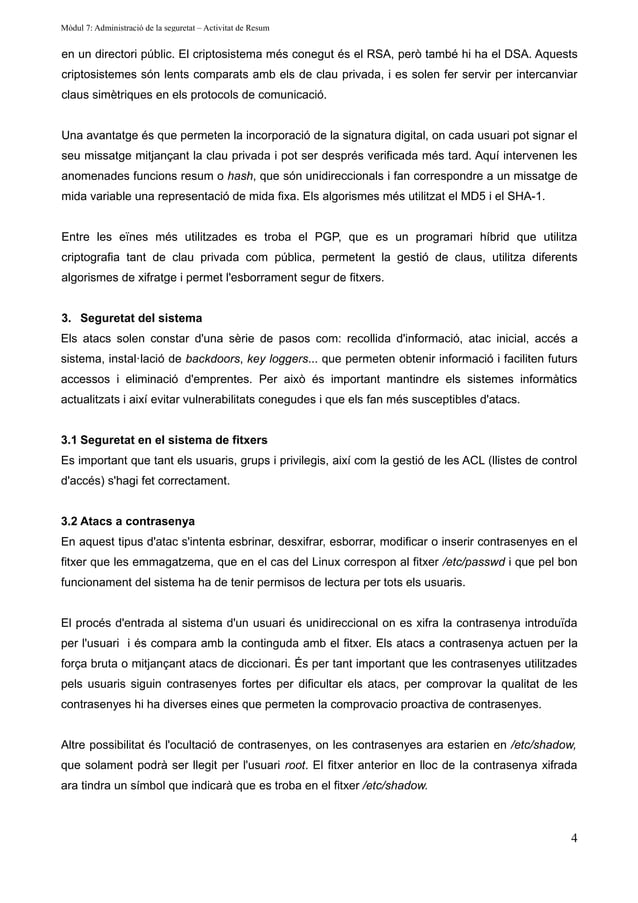 ARSO-M7: Administracio de la seguretat - Resum | PDF