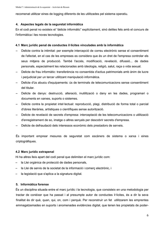 ARSO-M7: Administracio de la seguretat - Resum | PDF | Free Download