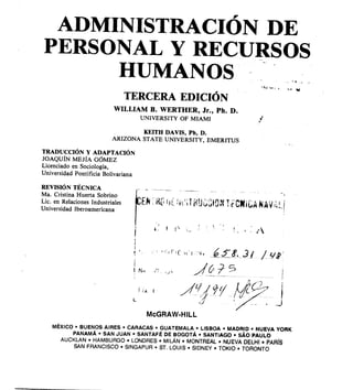 administracion-de-personal-y-recursos-humanos-tercera-edicion-william ...