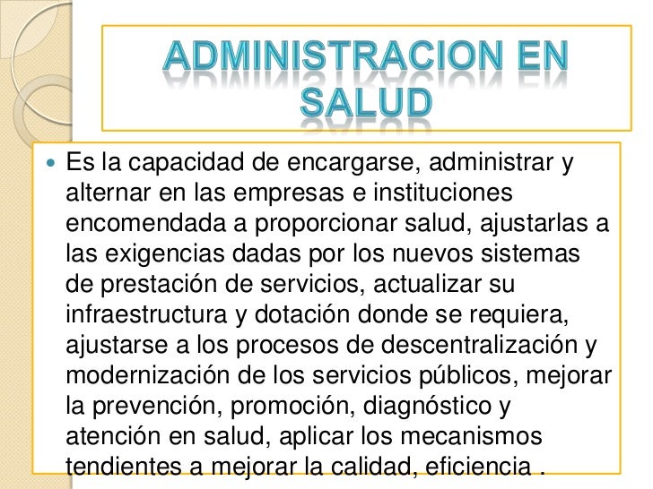 Importacia de la administración en salud