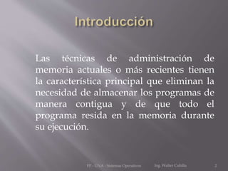 Administración de memorias actuales | PPT