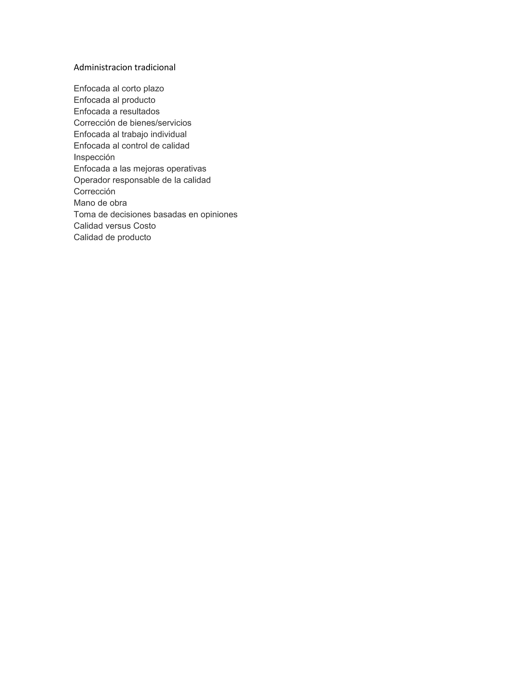 Administracion tradicional | DOCX