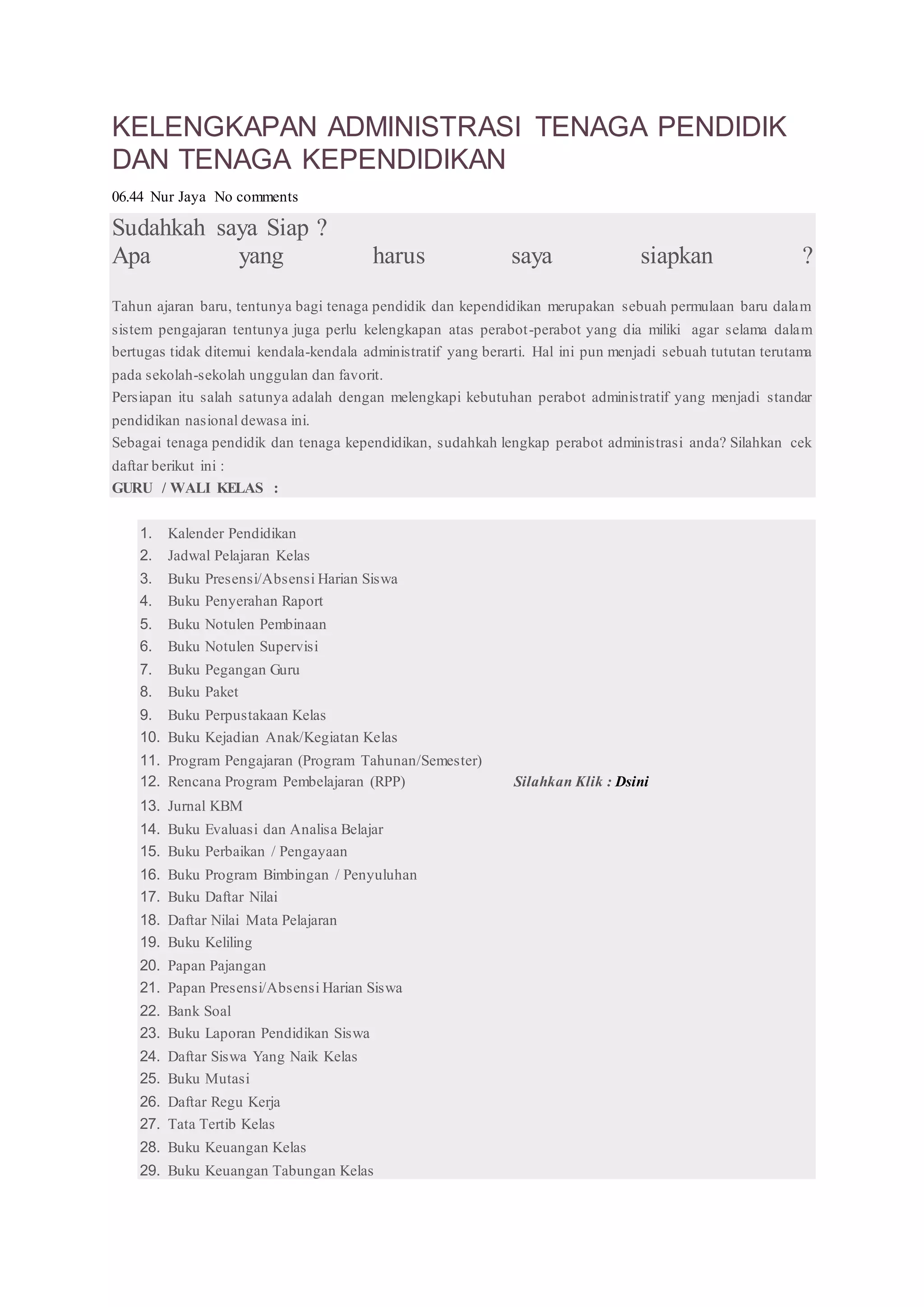 Administrasi guru | PDF