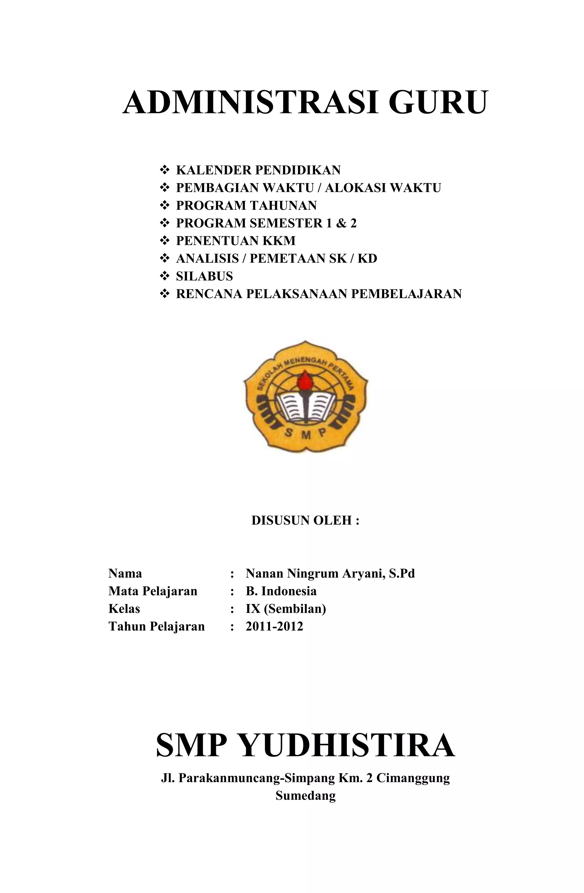 Administrasi guru nanan | DOCX