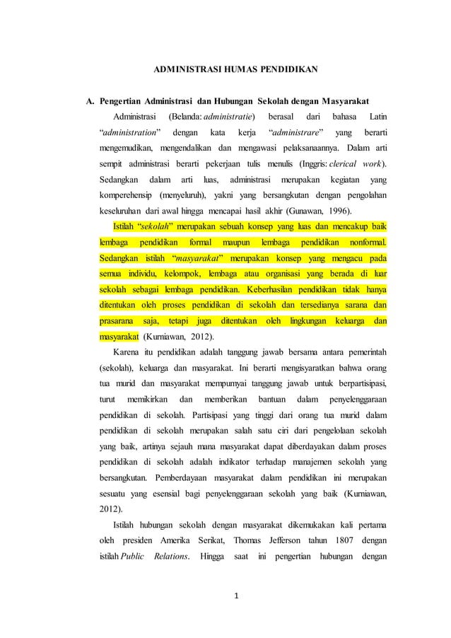 Administrasi humas pendidikan ii | DOCX