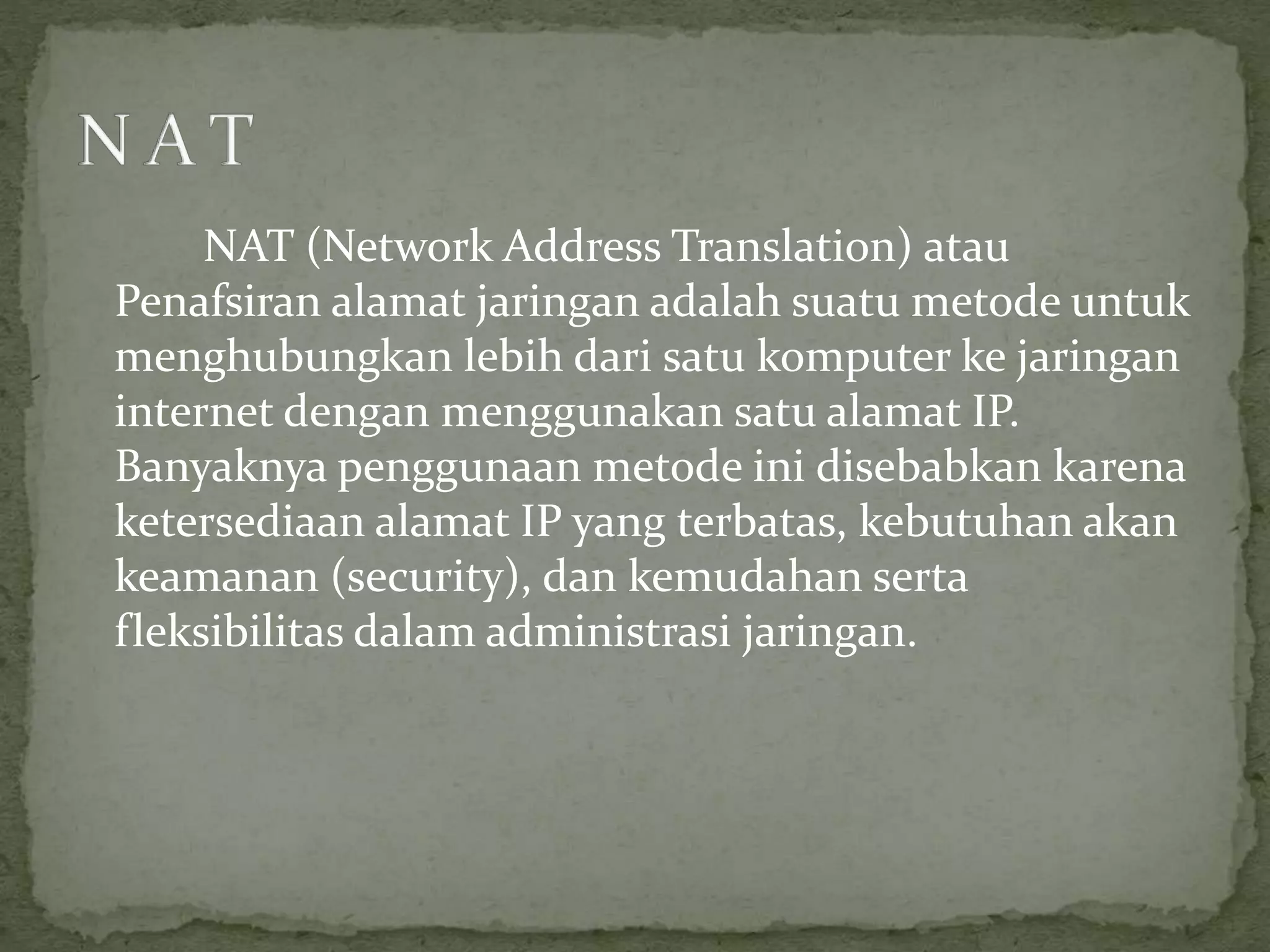 Pengertian NAT, Proxy Server dan Firewall | PPTX