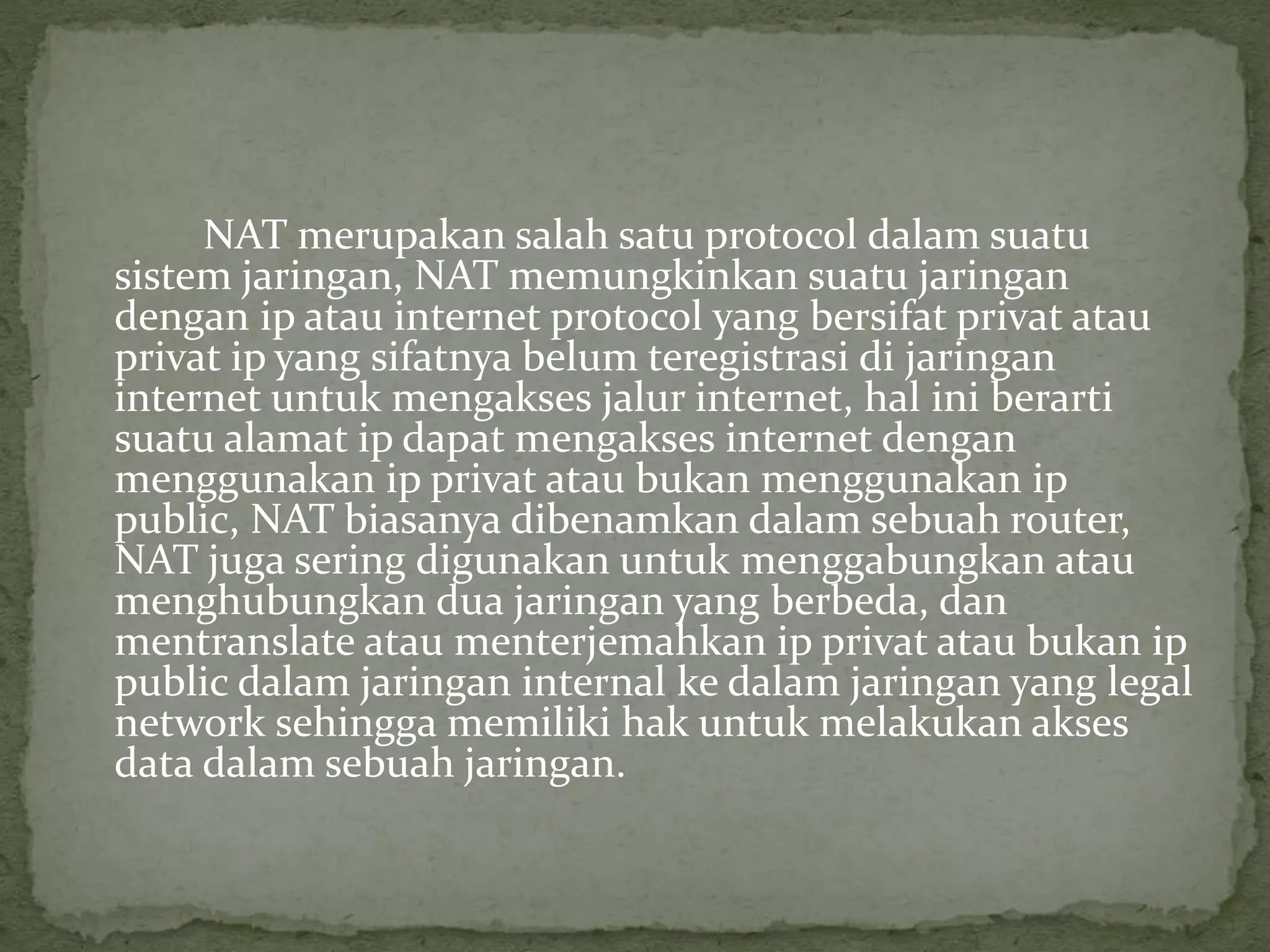 Pengertian NAT, Proxy Server dan Firewall | PPTX