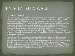 Pengertian NAT, Proxy Server dan Firewall | PPTX