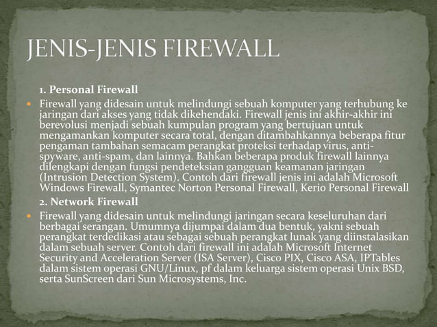 Pengertian NAT, Proxy Server dan Firewall | PPT